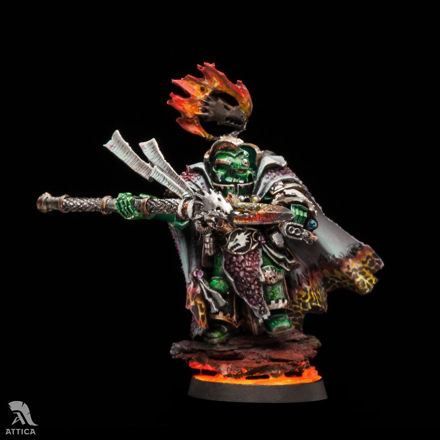 Salamanders Captain Vulkan He'stan Painted Wargaming Figure Art Quality