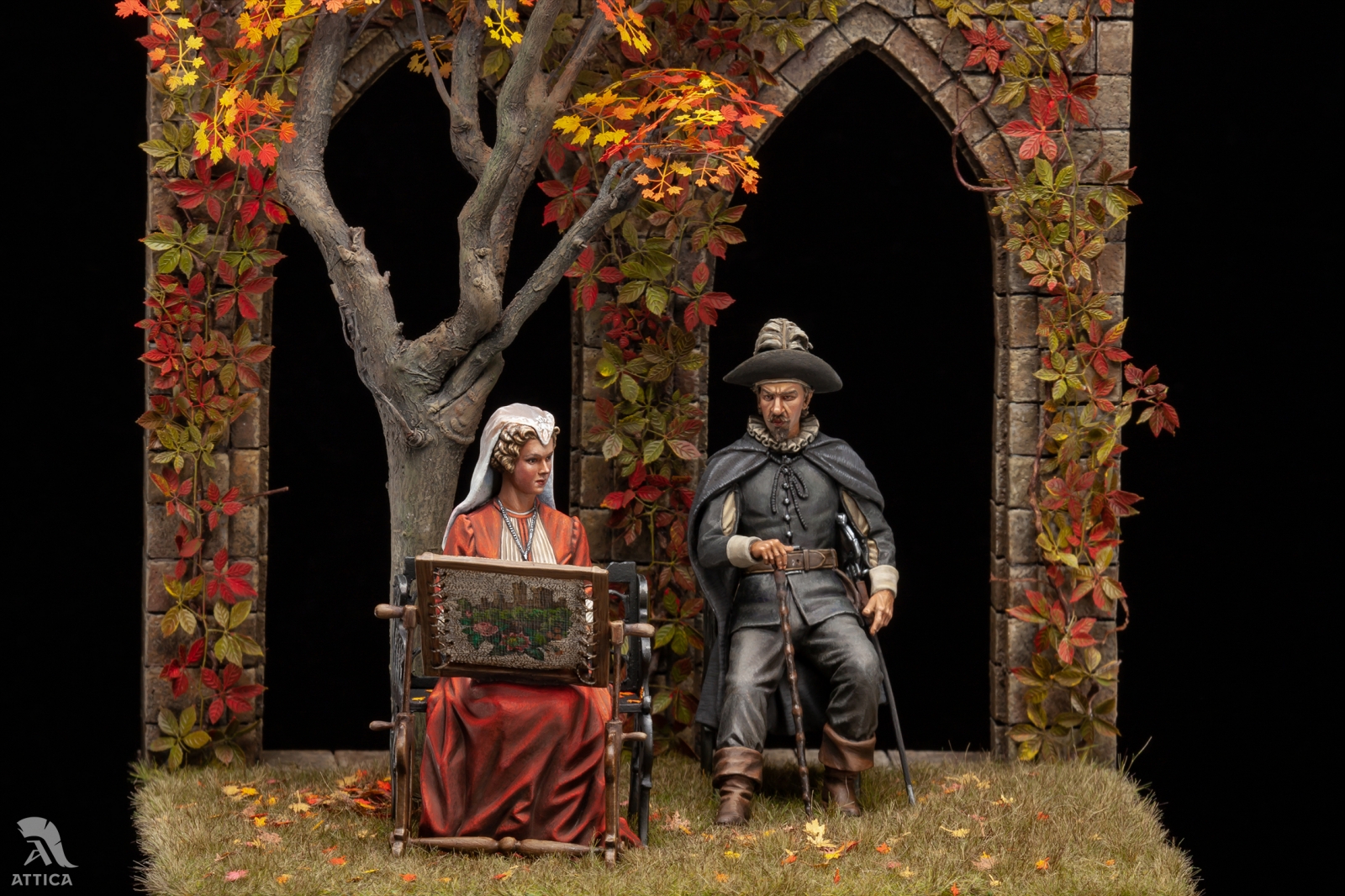 Cyrano de Bergerac and Roxane Painted Toy Soldier Museum Quality