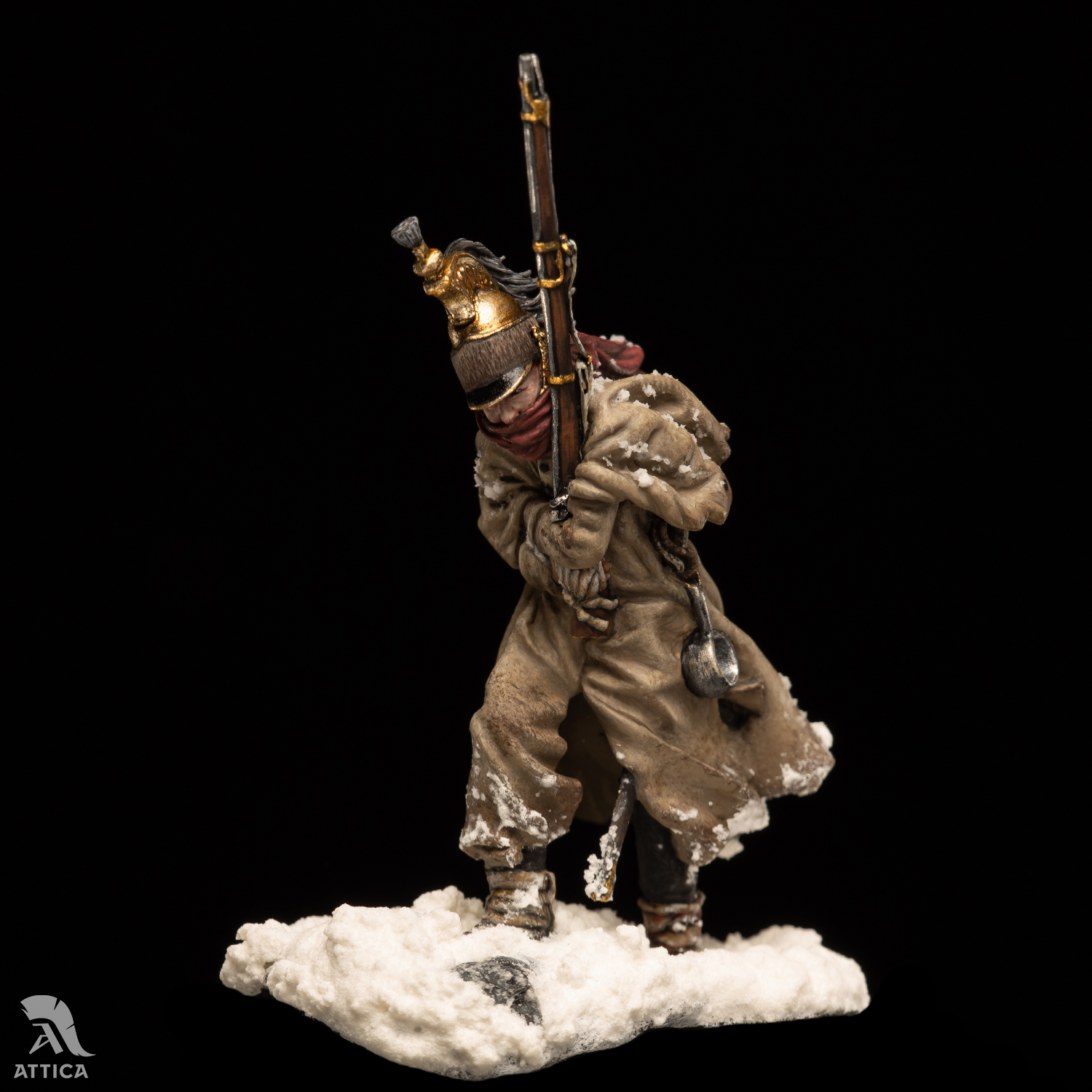 French Dragon with Capote, Retreat Painted Toy Soldier Art Quality