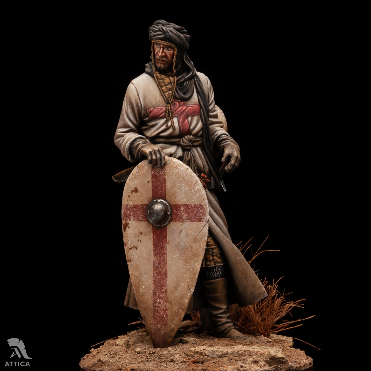 Crusader Veteran of Knights Templar Painted Toy Soldier Museum Quality